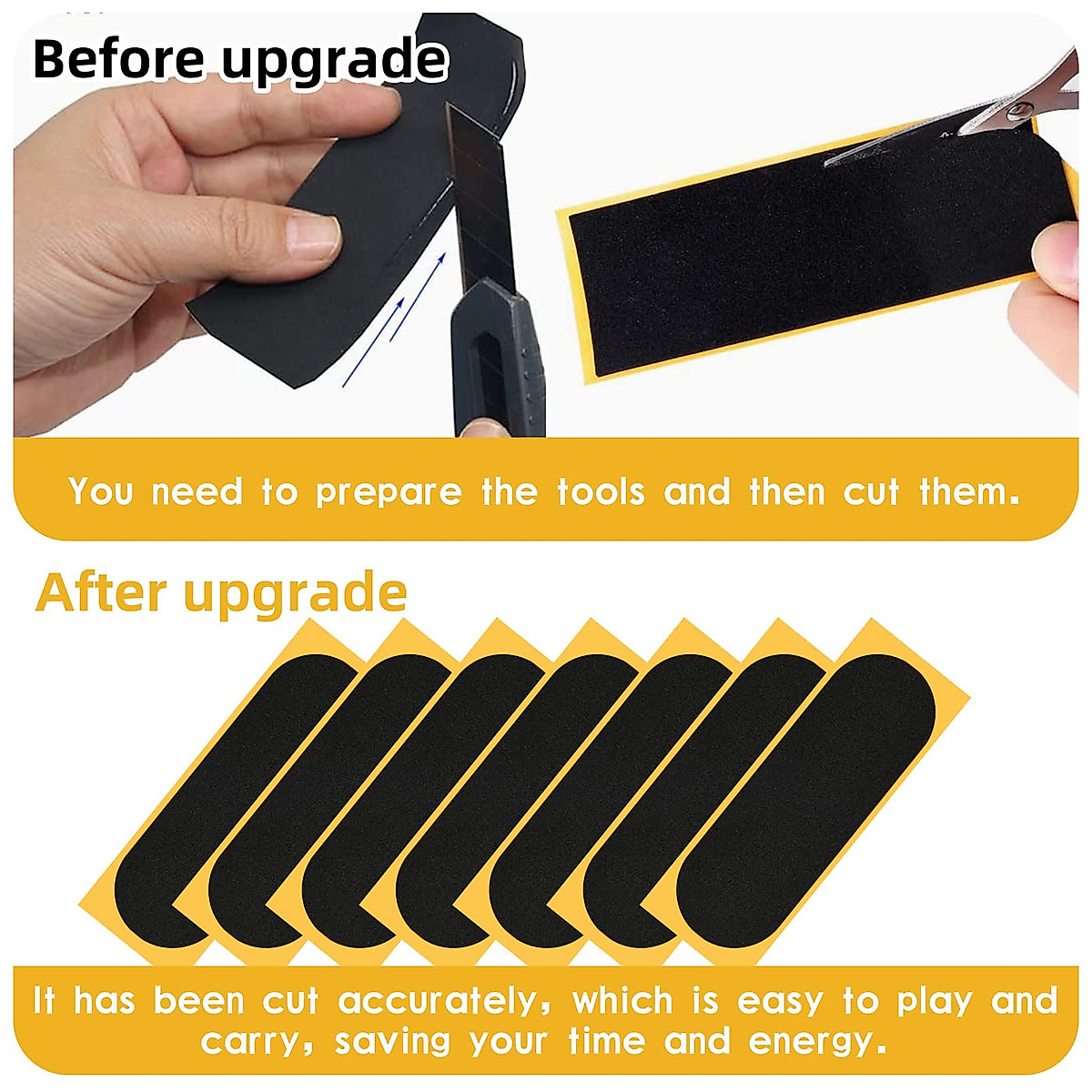 ACFELLE 30Pcs Pre Cut Grip Tape for Fingerboards, 100mm*28mm One Step Install Pro Finger-Skateboard Foam Adhesive Stickers (30pcs)