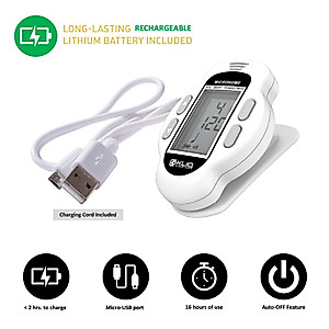 KLIQ MicroNome - Mini Rechargeable Digital Metronome - with Speaker (Digital Volume, Beat and Tempo Adjustment) Designed for use with Piano, Guitar, Saxophone, Flute, Violin, Drum (White)