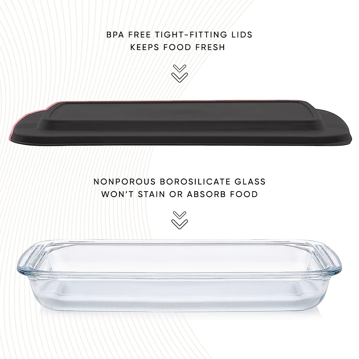 JoyFul by JoyJolt 8pc Glass Bakeware Set. 4x Baking Pan Dishes and 4x Baking Dish Lids for Kitchen Storage, Deep Baking Sheet, Oven Tray, Rectangle Casserole Dish, Lasagna Pans, Cake Baking Sheets