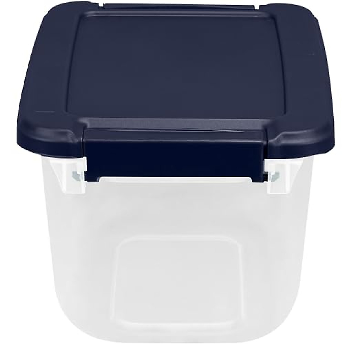 Home Logic 6.5 Qt. Latch Lid Storage Tote, Clear/White, 8/Pack (HLCOM7249010759)