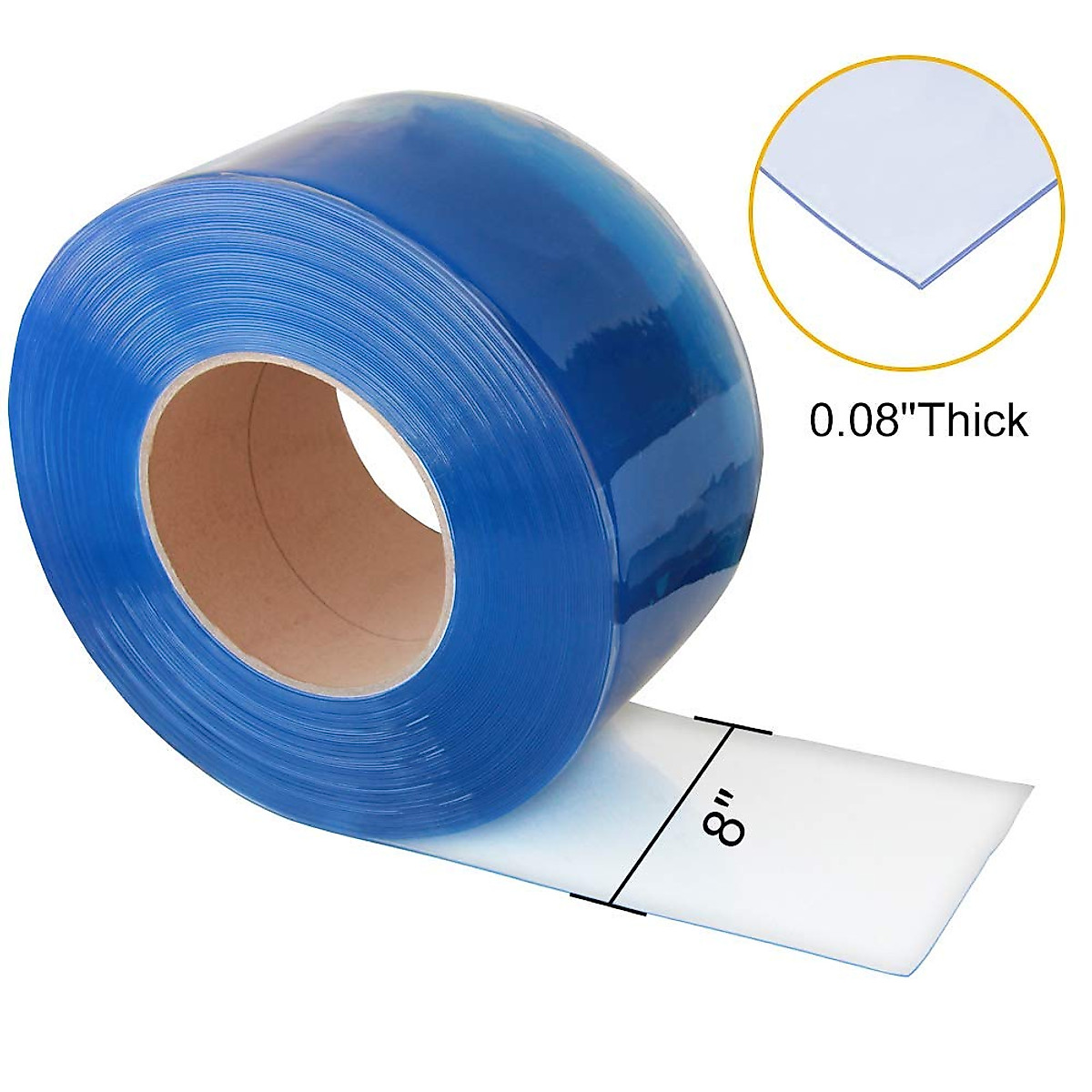 VIZ-PRO Freezer PVC Curtain Strip for Walk in Freezers, Coolers & Warehouse Doors, 164' Length x 8" Width x 0.08" Thick