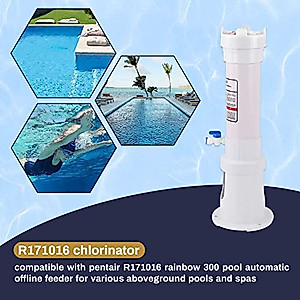 R171016 Pool Automatic Chlorine/Bromine Offline Feeder 300 Chlorinator Compatible with pentair R171016 Rainbow 300 Pool Feeder,2 Additional Control Valve Replacements and Other Accessories