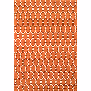 Momeni Rugs , Baja Collection Contemporary Indoor & Outdoor Area Rug, Easy to Clean, UV protected & Fade Resistant, 5'3" x 7'6", Orange