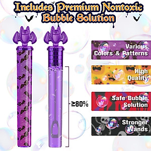 Shemira 160pcs Halloween Bubble Wands, Halloween Party Favors for Kids, Halloween Goodie Bags Fillers, Halloween Trick Or Treating Toys Bulk, for Kids, Halloween Miniatures Prizes