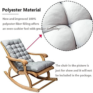 SPIOKLFD Sun Lounger Chair Cushions, 47-inch x 19.7-inch, Cotton, Expanded Polyethylene, Outdoor, Contemporary, Gray, Rectangular, Washable, Durable, Breathable, Soft