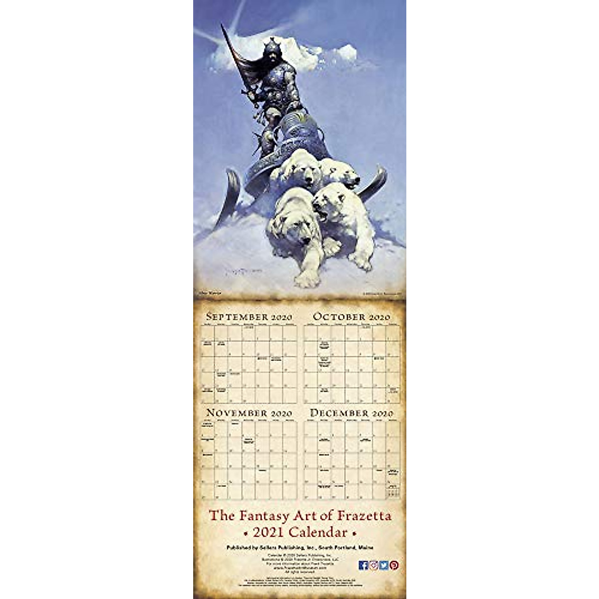2021 The Fantasy Art of Frazetta 16-Month Wall Calendar