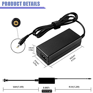 12V AC DC Power Supply Charger Cord for Insignia 19" 20" 24" 28" 32" LED TV NS-32D311NA15 NS-24ED310NA15 NS-28D310NA15 NS-19E310A13 NS-19E310NA15 NS-24D510NA15 NS-24E200NA14 NS-32D420NA16 Replacement