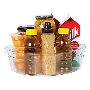 Kitchen Spaces Turntable Food Storage Organizer for Fridge and Pantry, 11.5" x 3.3", Clear