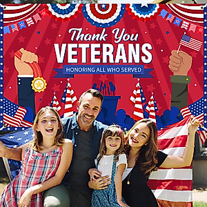 Lecheme Veterans Day Backdrop 6x4ft Thank You Veterans Day Banner Honoring All Who Served Patriotic Backdrop Veterans Day Decorations Photo Background
