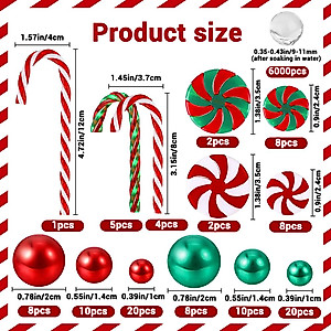 XIMISHOP 7106pcs Christmas Vase Filler,Green Red Candy Cane Vase Filler Floating Pearls Candles Clear Beads Pearl Beads for Christmas Holiday Home Decoration