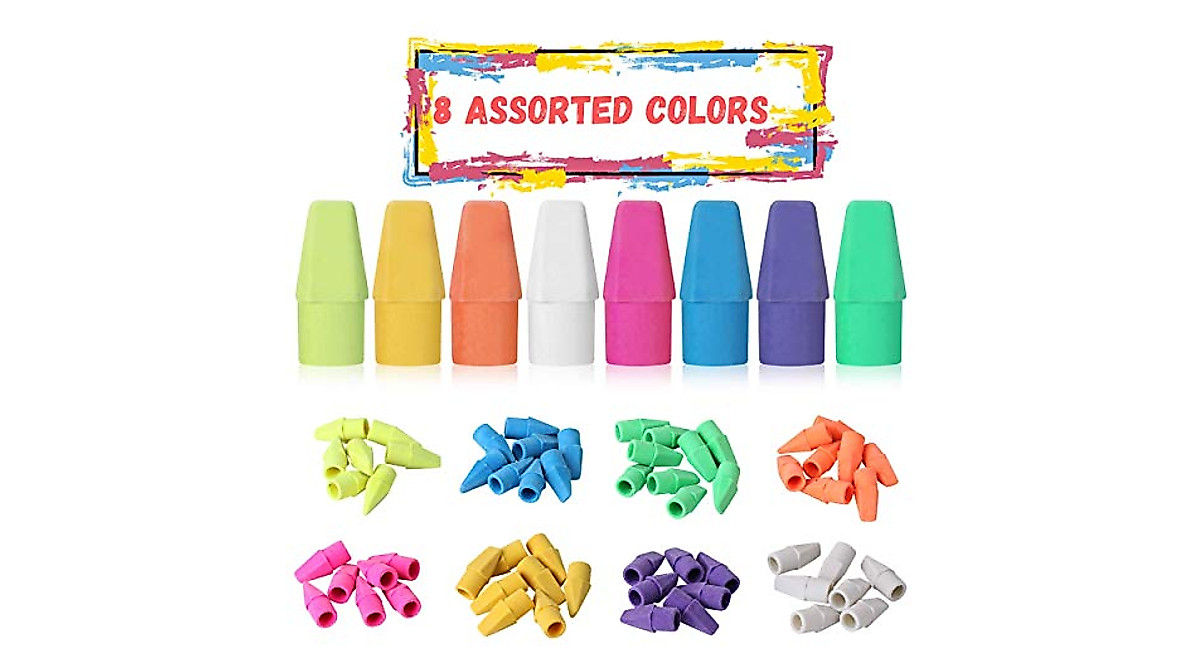 Mr. Pen Pink Eraser Set - 6 Premium & 60 Pencil Toppers for Precise ...