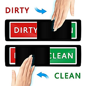 SIHUUU 1 Pack Dishwasher Magnet Clean Dirty Sign,Non-Scratching Strong Clean Dirty Magnet with Clear Colored Text for Dishwasher,Kitchen (Black)