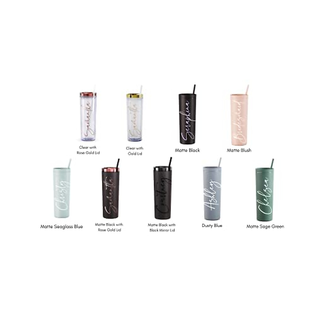 Personalized Tumbler With Lid and Straw Holographic, Bridesmaids Gifts, Acrylic Tumbler, Skinny Tumbler with Straw, Personalized Gift