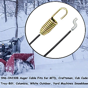 Hirldeea 946-04230B 746-04230 Clutch Drive Cable for MTD Craftsman Cub Cadet Troy-Bilt Yard Machines Snowblower 946-04230 946-04230A 746-04230A 746-04230B, Cable Length 47.5"