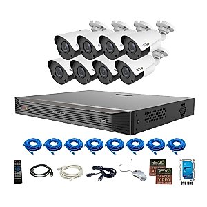 REVO America Ultra True 4K 16CH. 3TB HDD Ip NVR Video Surveillance System, 8 x 4K Bullet Fixed Lens Bullet Cameras Indoor/Outdoor - Remote Access Via Smart Phone, Tablet, PC & MAC