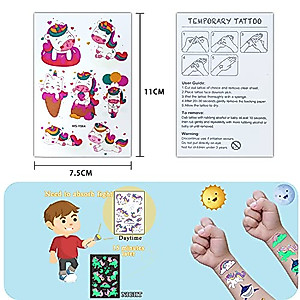 Tattoos for Kids 30 Sheets Glow in the Dark Tattoos for Kids, Luminous Kids Tattoos Temporary for Boys and Girls, Glow in the Dark Party Supplies, Fake Tattoos Kids, Birthday Party Favors for Kids 3+