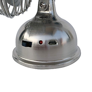 HUNTER Personal Retro USB Fan, 5" inch, Brushed Nickel