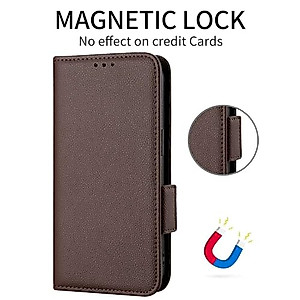 Case Compatible with Samsung Galaxy Z Fold 5,Leather Flip Case with Card Slot,Wallet Design,Standable Flip Case Brown
