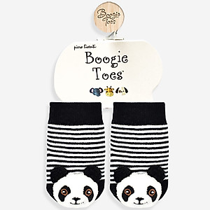 Piero Liventi Panda Boogie Toes Rattle Sock, 1 Pair (0-1Y) Rattles Foot Finder, Rattle Sock Baby Toddler Toy, Present Gift for Newborn Infant Babies Boy Girl Bebe