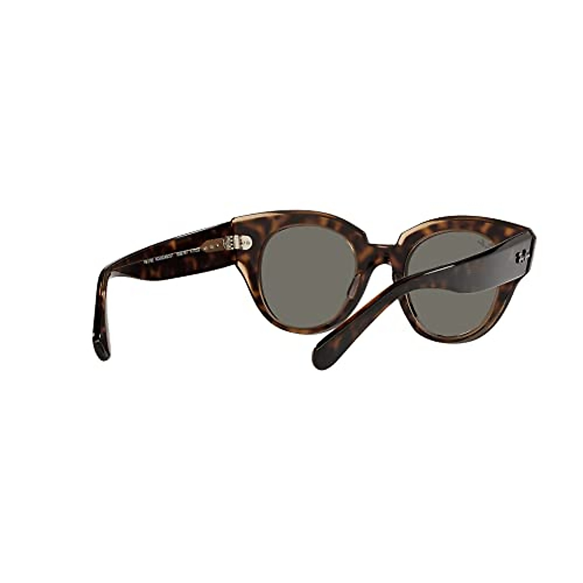 Ray-Ban Women's RB2192 Roundabout Round Sunglasses, Havana On Transparent Brown/Dark Grey, 47 mm