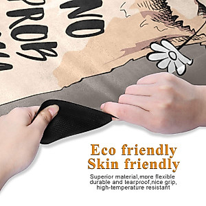 ALAZA Llama W/Sunglasses Chamomile Quote No Prob Nonslip Yoga Mat Towel with Grip Dots for Women Men