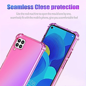 Gufuwo Case for Huawei P40 Lite 4G/Nova 6 SE/Nova 7i JNY-L21A Cute Case Girls Women, Gradient Slim Anti Scratch Soft TPU Phone Cover Shockproof Protective Case for Huawei P40 Lite 4G (Pink/Purple)