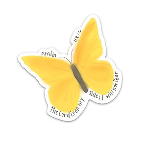 Swaygirls Christian magnets | Religious magnets | Christian faith fridge magnets | Bible verse quote magnets | Yellow butterfly Psalm 118:6 do not fear