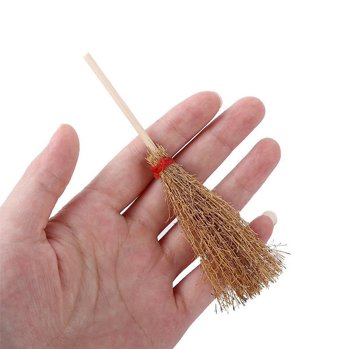 10 PCS Mini Witch Straw Brooms Wooden Mini Broom Party Decoration Costume Props Photo Props Mini Furniture Halloween Decoration