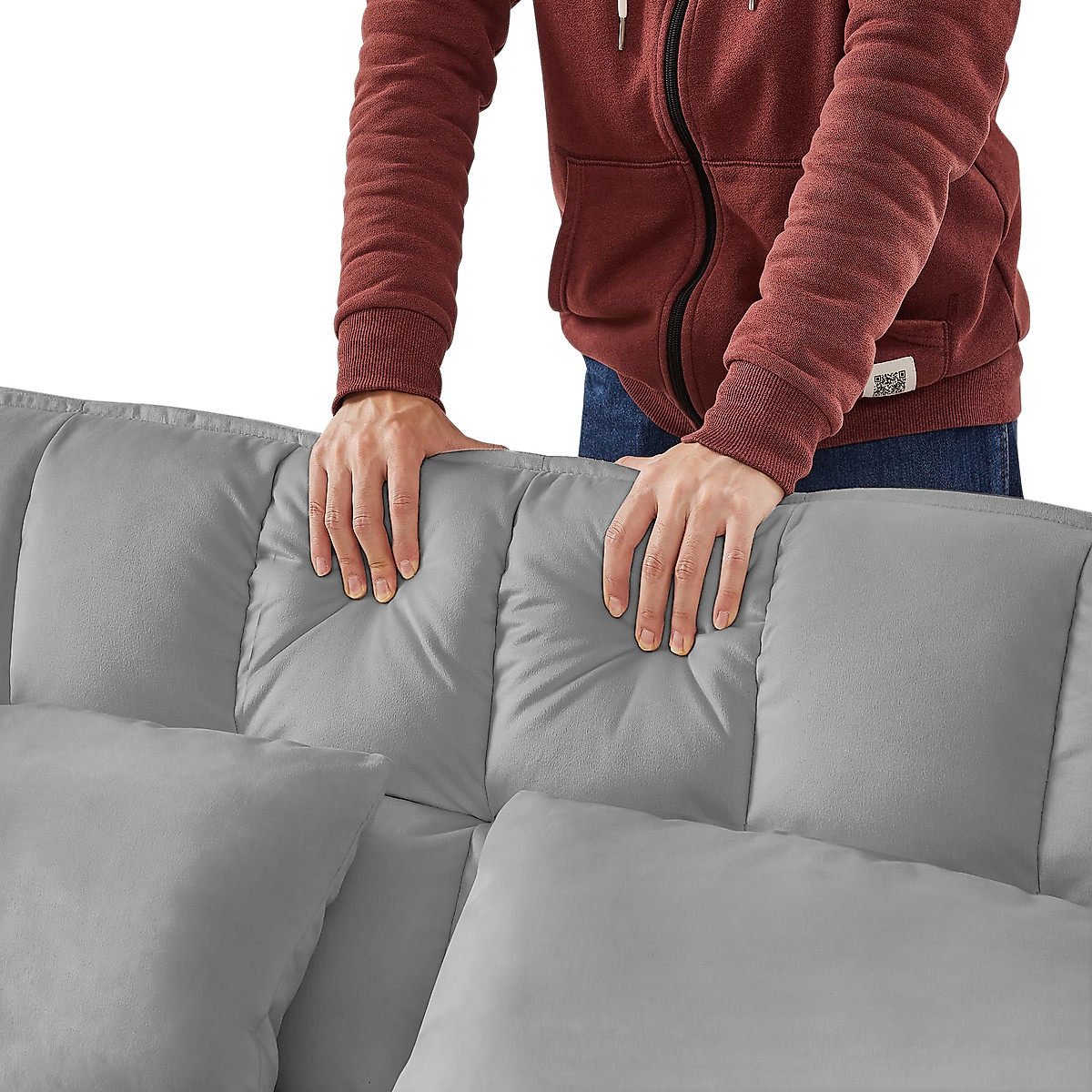 Eafurn Loveseat Pull, Gray Soft Velvet Couch Bed