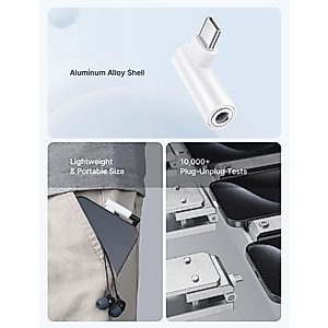 JSAUX 2 Pack Right Angle USB C to 3.5mm Audio Adapter, Type C to Aux Headphone Jack Adapter with 24bit DAC HiFi Dongle Compatible with Samsung Galaxy S23 Ultra, Pixel 7, iPad Pro, MacBook, iPhone 15