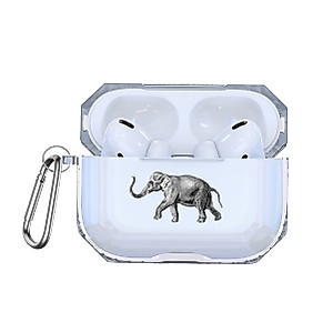 Elephant Case For AirPods 2 Pro with Keychain Protective Clear Sketch Case With Carabiner For AirPods 3 AP11