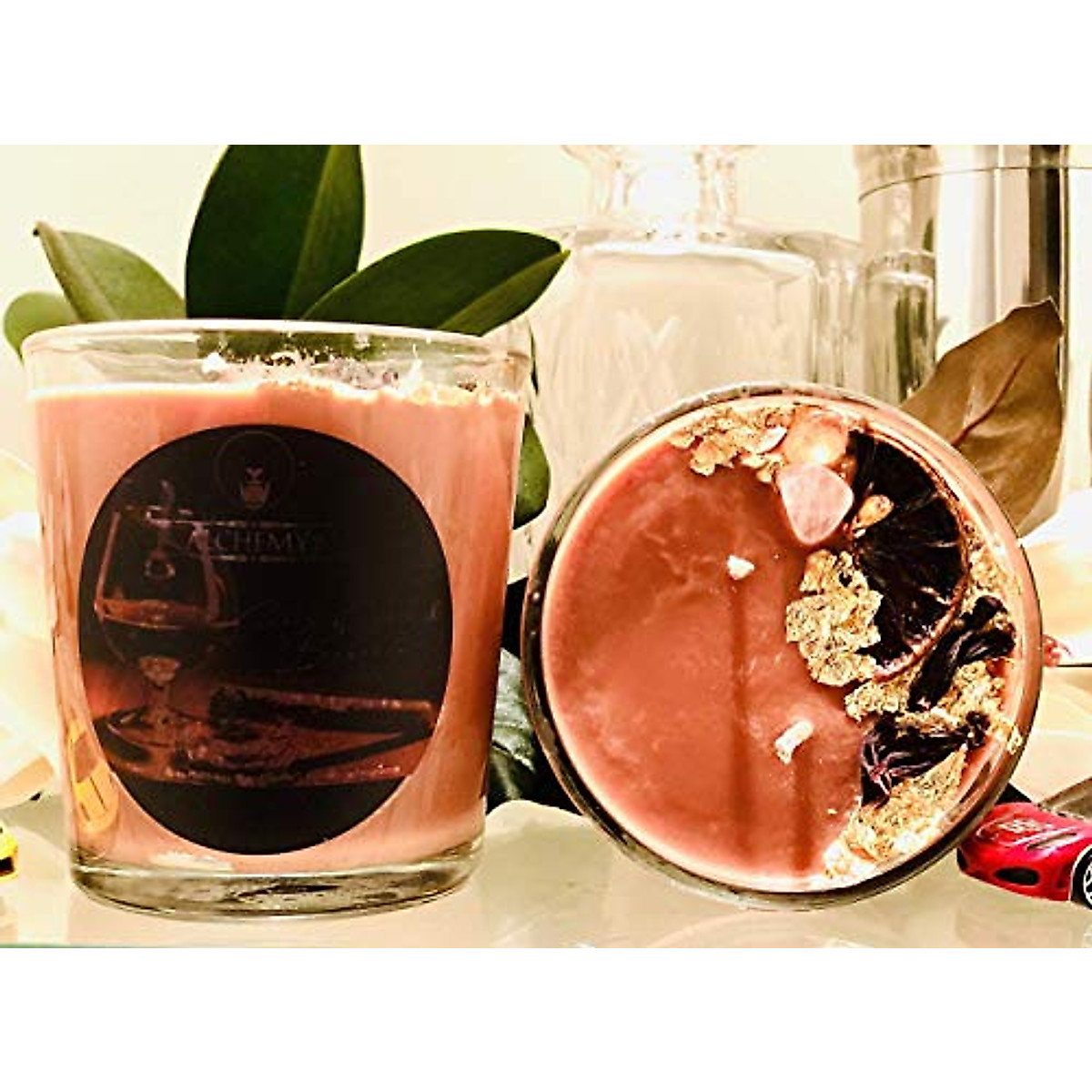 Crystals and Herb Soy Candles|Aromatherapy Candles|Reiki Crystals|Energy Candles|Strong Masculine Scent|Candle Gift Set For Him|Scented Soy