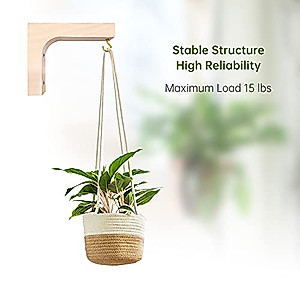 Jantens 2 Pack Hanging Plant Hook, Plant Hangers Indoor, Wooden Hanging Basket Hooks for Indoor Flower Baskets Pot Wind Chime Lanterns Planter