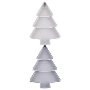 TOYANDONA 2Pcs Christmas Plates Christmas Tree Shape Fruit Appetizer Trays Xmas Snack Dessert Serving Platter Tray Cookies Candy Container for Holiday Party Decorations