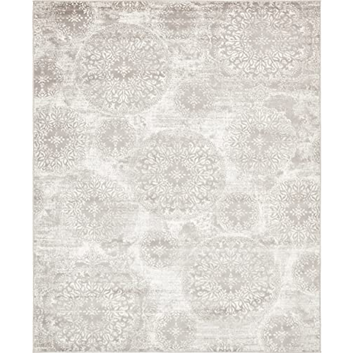 Unique Loom Sofia Collection Area Rug - Grand (8' x 10', Light Gray/ Ivory)