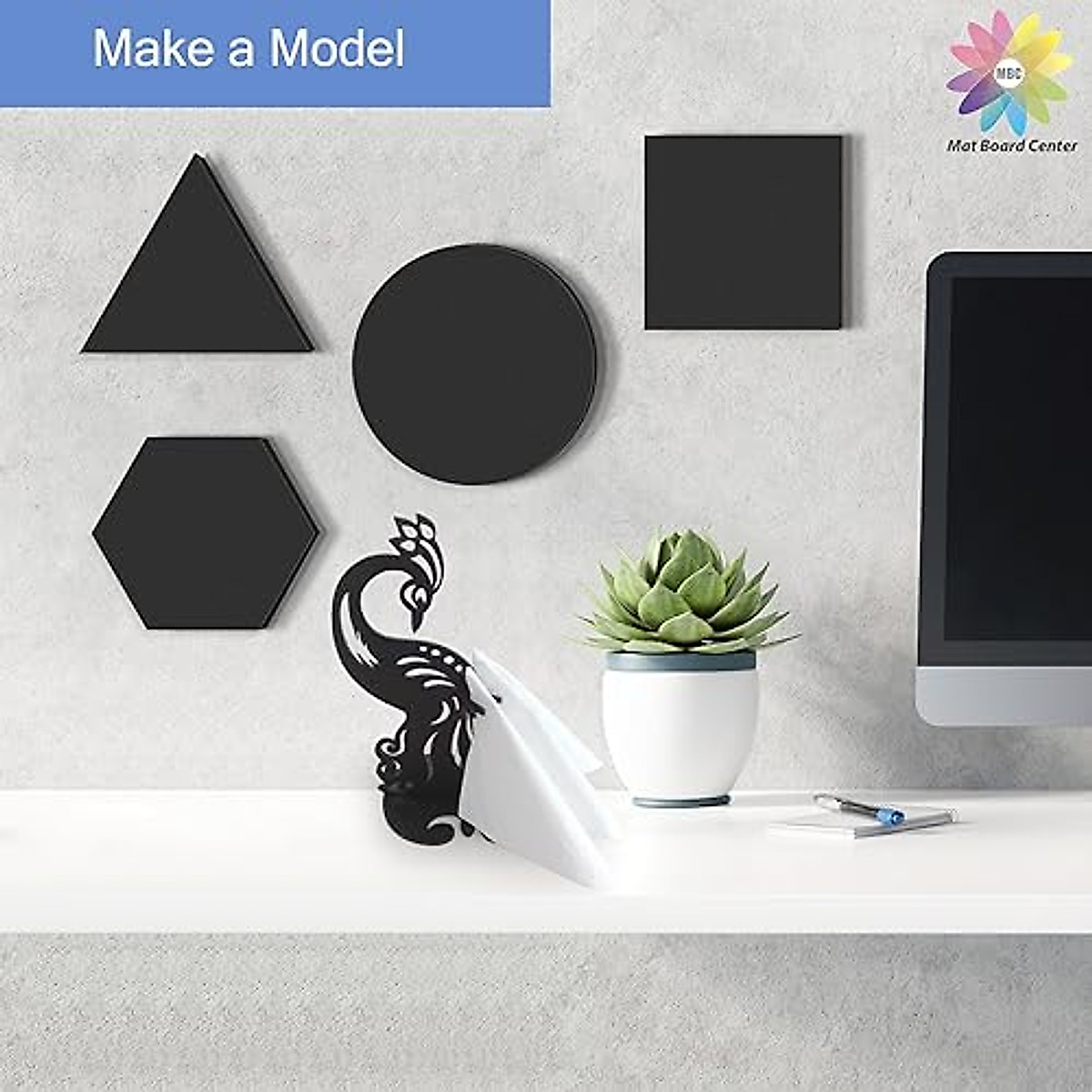 Mat Board Center, Pack of 25 Foam Boards (Black Color, 8x10 3/16")