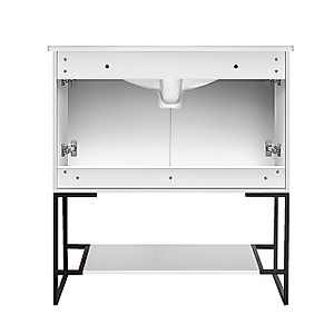 Fine Fixtures 30 Inch Bathroom Vanity with Sink - Modern Knob Free Design, Elegant Space-Saving Solution for Your Bathroom - Durable, Bathroom Vanities for a Contemporary Look - Urbania Collection