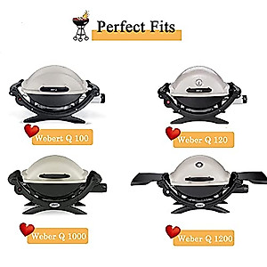 FIRXZYMZ 60040 Grill Burner for Weber Q100, Q120, Q1000, Q1200, Baby Q Gas Grills, 17inch Stainless Steel Replacement Part 69957/45657 for 386001, 386002, 516002, 516001, 50060001, 51060001