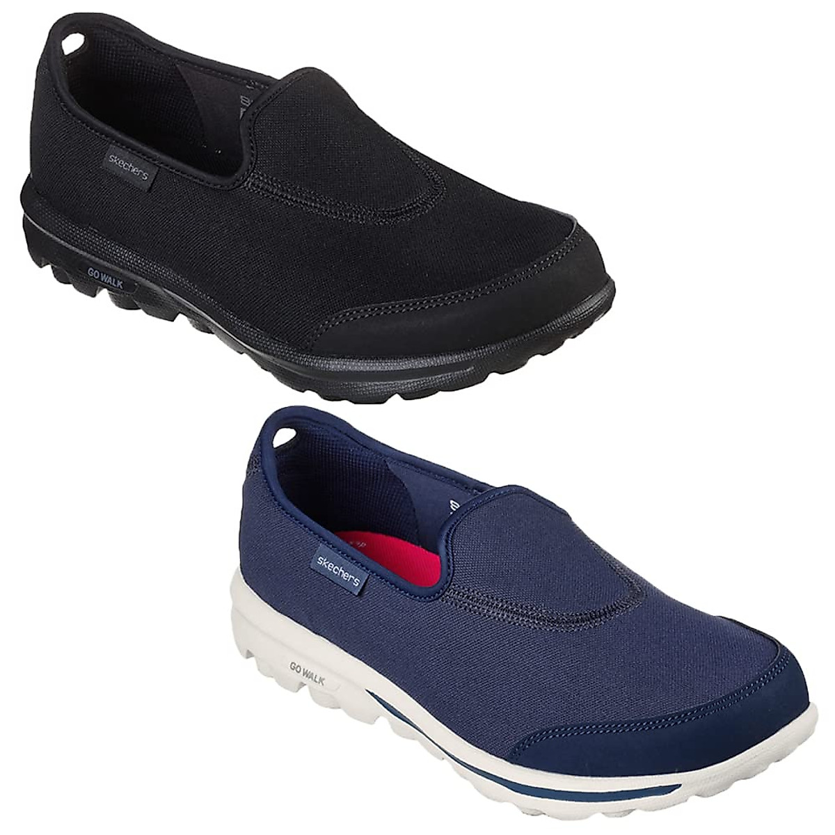 Skechers Women's GO Walk CLASSIC-10 Year Anniversary Sneaker, Black, 8 Wide