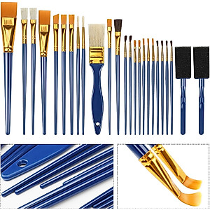 Halobios Painting Brushes, 25 All Purpose Paint Brushes Bulk Painting Brushes for Kids, Craft Paint Brushes for Acrylic Painting Oil Watercolor Gouache