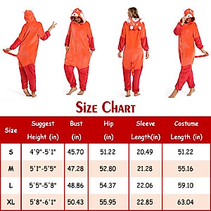 Afoxsos Panda Costumes for Teens Adults, Panda Mei Plush One Piece Costume, Halloween Cosplay Jumpsuit, Turn Costume Onesie, One Piece Animal Pajamas M, Orange