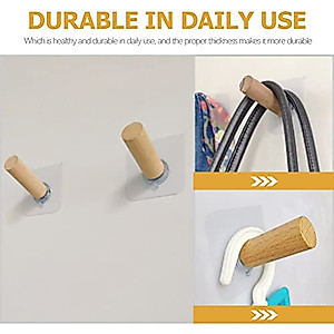 DOITOOL Heavy Duty Wall Hook 12Pcs Wood Wall Hooks for Hanging, Wooden Coat Hooks Wall Mounted, Adhesive Decorative Wall Hooks for Hanging Hat, Key,Towel(5 cm/ 2 inch) Backpack Hanger