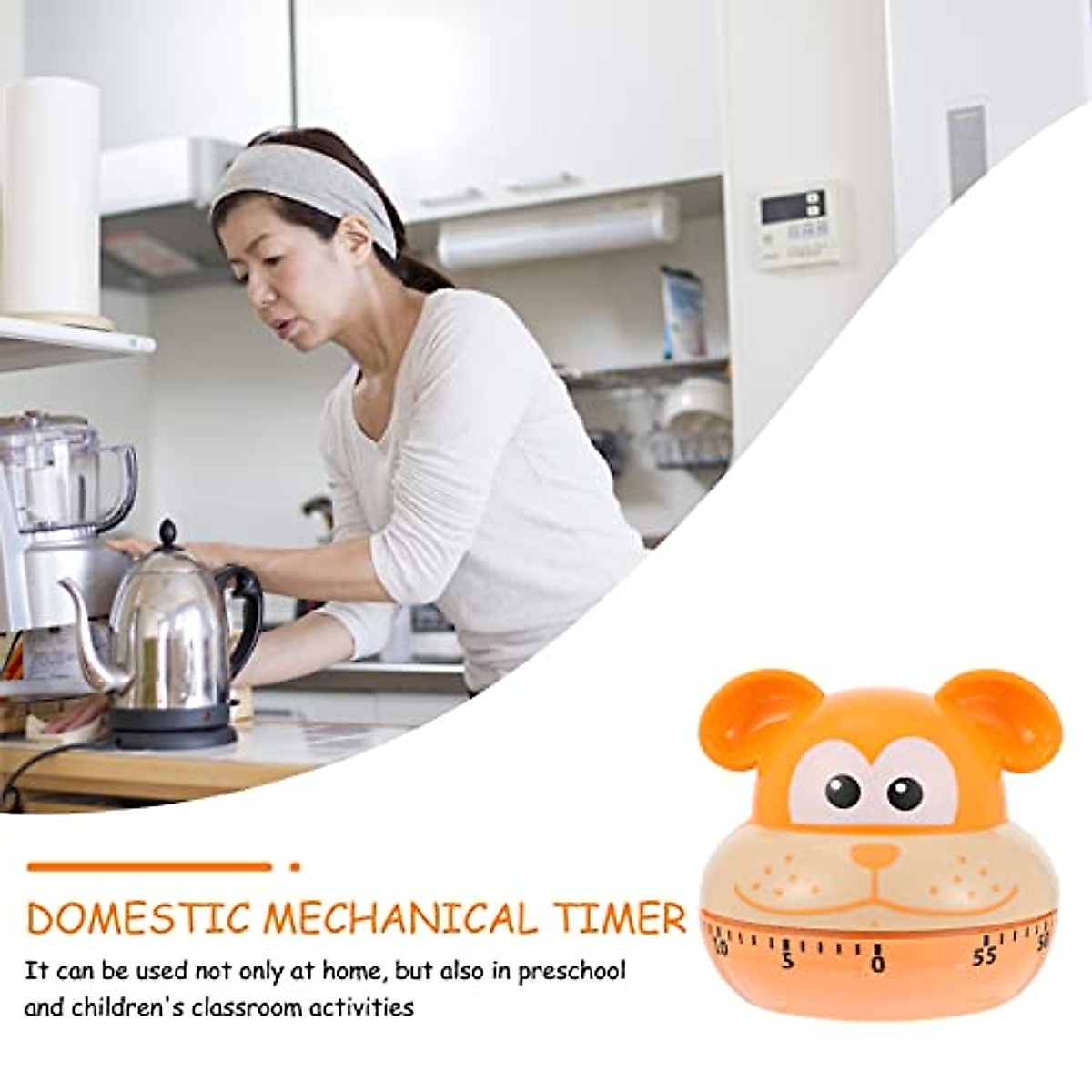 Beaupretty Cartoon Mechanical Kitchen Cooking Timer: Cute Puppy Animal Wind Up Timers 60 Minutes Clock Loud Alarm Counters Manual Study Timer Kitchen Utensil for Adults