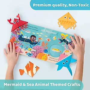 jackinthebox Under The Sea Themed Craft Kit | Includes Beautiful Felt Mermaid Sewing Kit | 6 Different Crafts-in-1 | Best Gift Girls Ages 6 to 10 Years (6-in-1)
