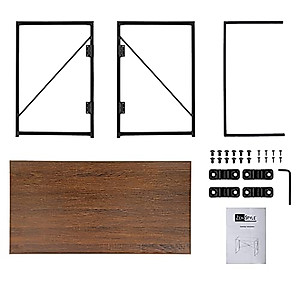 ZenStyle Folding Computer Desk, Writing Study Desks for Home Office, Corner Laptop Gaming Folding Table with Metal Frame, 39 Inches,Brown