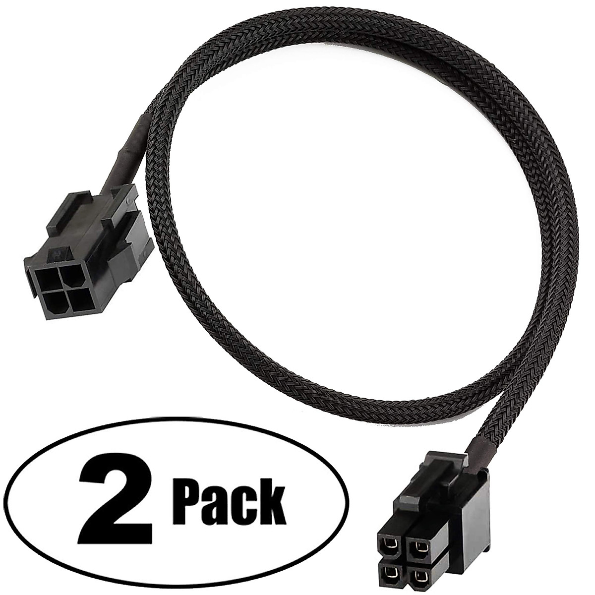 TeamProfitcom ATX CPU 4 Pin Female to Male Motherboard Extension Cable 12V for Power Supply 24 Inches (2 Pack)