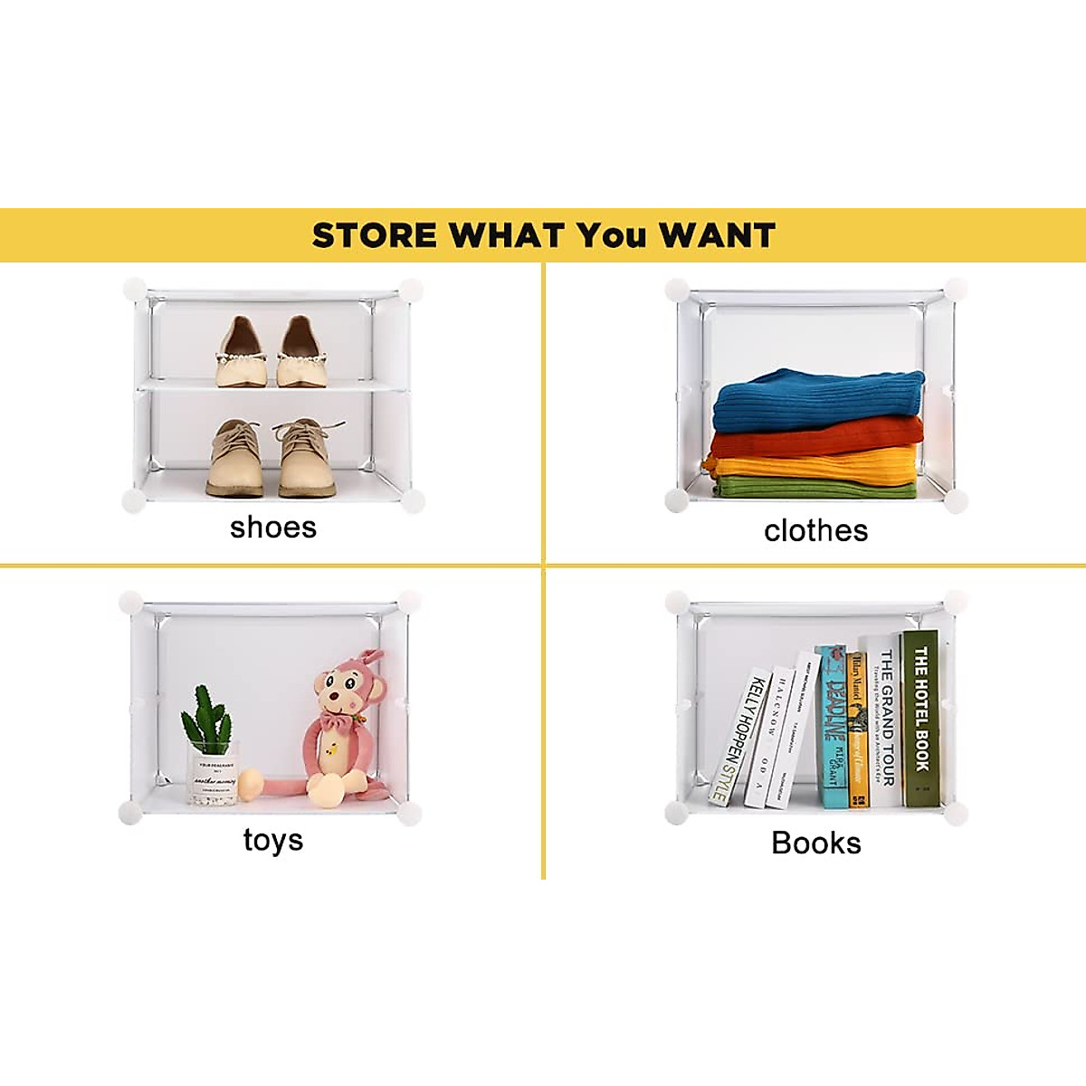 ASDET U&I Shoe Rack Organizer, 12 Tier Shoe Storage Cabinet 72 Pair Plastic Shoe Organizer 36 Grids Shoe Shelves for Closet Hallway Bedroom Entryway, White