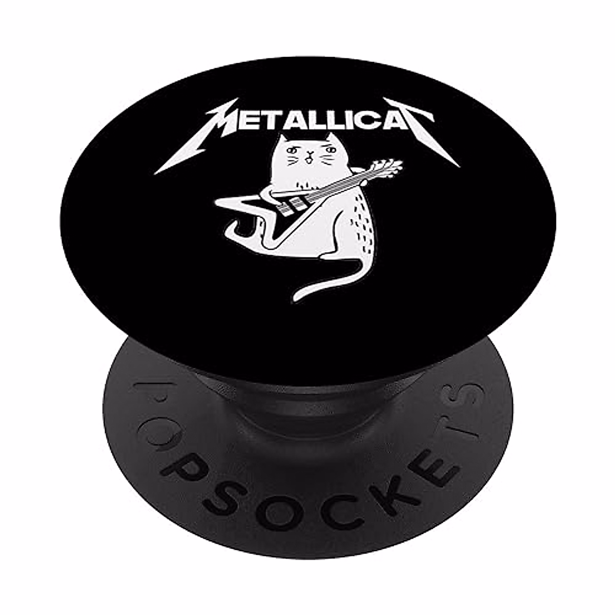 Mettalicat Rock Band Guitar Funny Christmas Gift PopSockets PopGrip: Swappable Grip for Phones & Tablets PopSockets Standard PopGrip