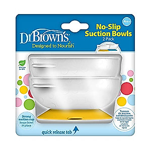 Dr. Brown’s Designed to Nourish Soft-Grip Spoon and Fork Set, Teal and No-Slip Strong Suction Bowl for Babies and Toddlers, BPA Free, 2 Pack