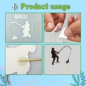 Gone Fishing Cake Decoration Fisherman Cake Decoration Gone Fishing Cake Topper Fisherman Themed Decoration for Gone Fishing Themed Party Supplies Decoration